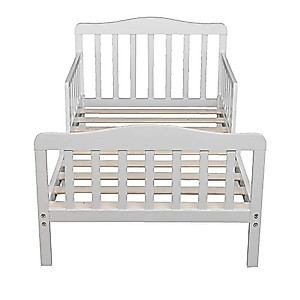 Kcelarec Wooden Bed,Kids Bedroom Furniture Bed with Safety Guardrails (White)