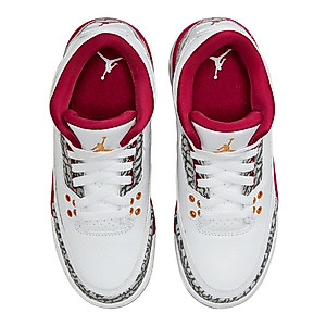 Nike boys Air Jordan 3 GS 398614 126 Cardinal, White/Light Curry/Cardinal Red, Size 4Y