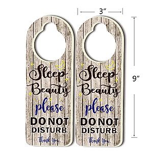 FOUR ORANGUTANS Sleep Beauty Sign for Front Door, Door Hanger, Double Sided, Ideal for Home, Bathroom, Bedroom, Baby Room