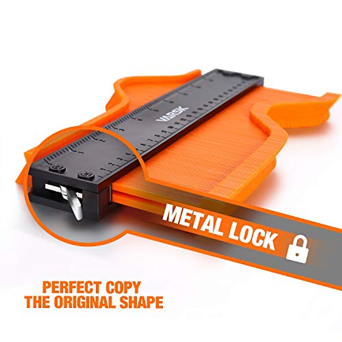 VARSK Contour Gauge Duplicator with Lock 10 inch - Shape Duplicator Profile Gauge Tool - Cool Gifts for Men DIY Woodworking Carpentry Flooring Handyman