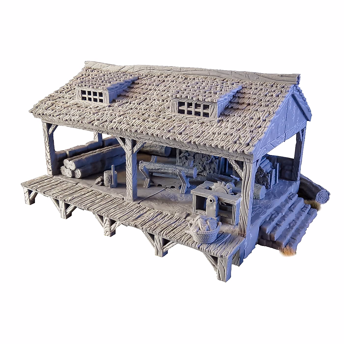 Washhouse and Woodcutter 28mm Scale Building for Medieval and Fantasy Village, DND Terrain 28mm for Dungeons and Dragons, D&D, Pathfinder, RPG, Age of Sigmar, Tabletop