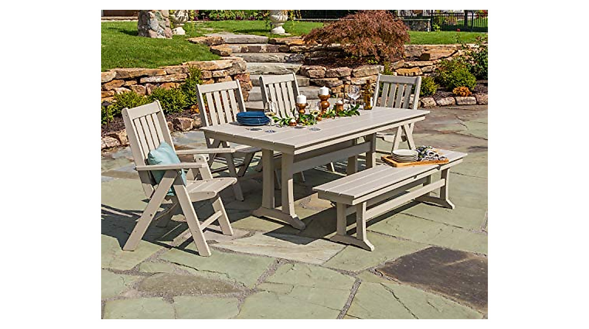 POLYWOOD Sand Bench | Durable Outdoor Farmhouse Seating