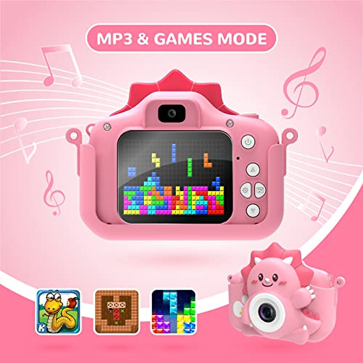 Kids Camera for Girls and Boys, HiMont Digital Camera for Kids with 32GB TF Card, 1080P Toddler Camera & Selfie Video Camera Suitable for Birthday & Christmas Toy Gift for Kids Age 3-10 (Pink)
