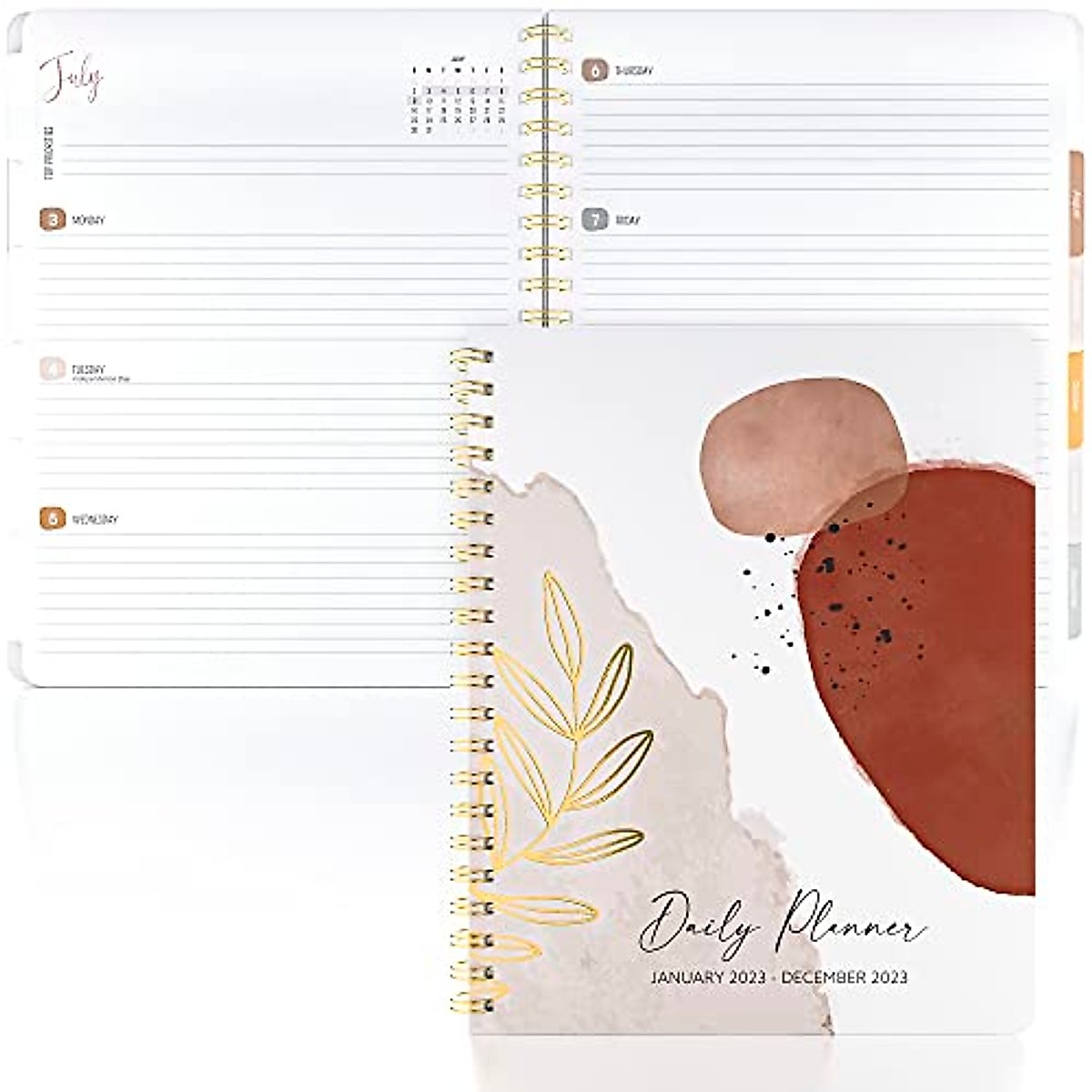 Simplified 2023 Daily Planner - Beautiful 8.5" x 10.5" Abstract Planner Notebook With Weekly And Monthly Spreads for Easy Planning - Perfect To Organize All Your Tasks and Boost Productivity