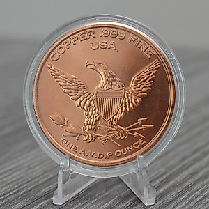 Roaring Tyrannosaurus Rex Prehistoric Dinosaur - 1 oz .999 Pure Copper Round Collecticble 39mm Challenge Coin in Capsule - COA by Heavenly Metals