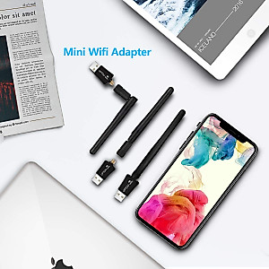 UPTOU 600Mbps USB WiFi Adapter,Dual Band 2.4/5GHz 802.11 ac Wireless Network Adapter for PC,2dBi Antenna WiFi Dongle Supports Windows 10/8/8.1/7/Vista/XP,Mac OS