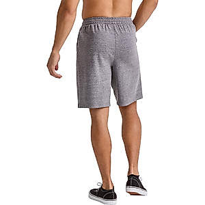 Hanes Comfortblend Men's Originals French Terry Sweat, Pull-On Athletic Shorts, 9", Black 50R PE Heather, Medium
