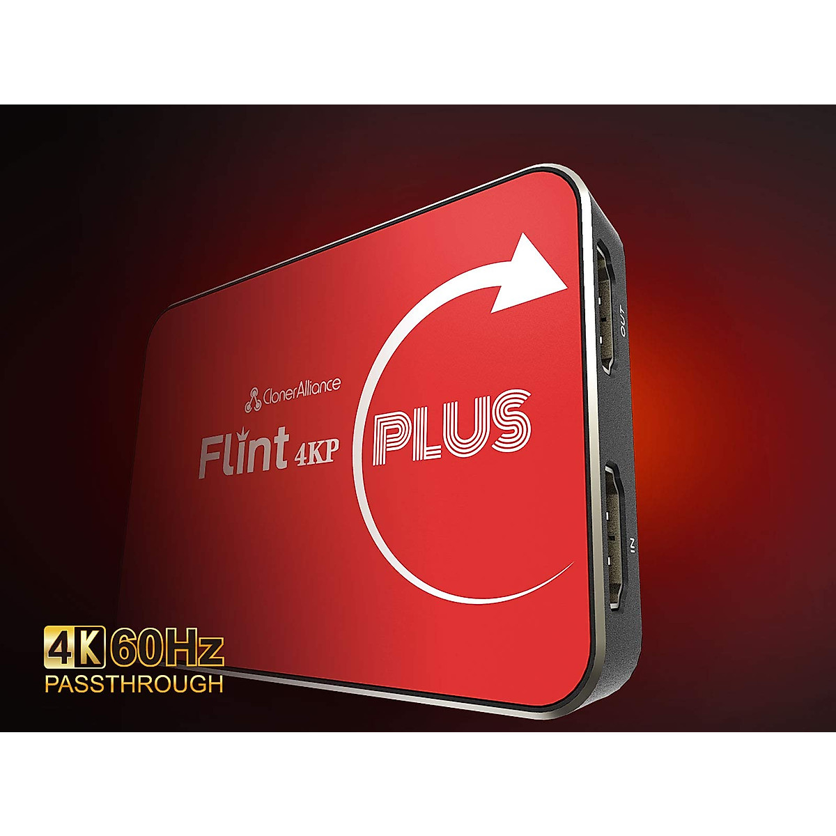 ClonerAlliance Flint 4KP Plus, 4K@60fps Passthrough, 1080p@60fps Video Capture with Mic Input, Ultra-Low Latency, Plug&Play. for Game Consoles, DSLR