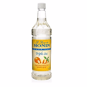 Monin - Sugar Free Triple Sec Syrup, Sweet Orange Flavor, Great for Cocktails, Mocktails, & Mochas, Gluten-Free, Non-GMO (1 Liter)
