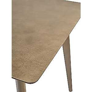 DAIVA CASA Pegasus Rectangular Dining Table - Birch Solid Wood Kitchen & Dining Room Furniture - Mid Century Modern Scandinavian Style – Brown Kitchen Table for Small Space – 40х24 inch