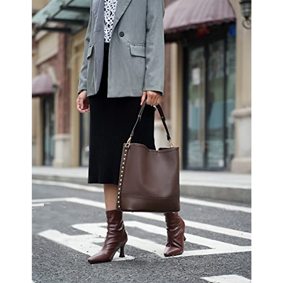 MKF 3-PC Set, Hobo bag, messenger Crossbody for Women - Removable Adjustable Strap - Vegan Leather Wristlet Purse