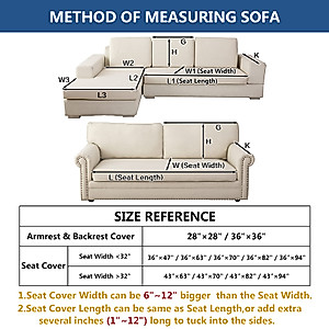 Eismodra Couch Cover,Sofa Cover,Armrest Covers,Backrest Covers,Anti-Slip Armchair Slipcovers for Dogs Cats Pet Loveseat Recliner Leather L Shaped,Dark Gray 28 x 28 Inches (Only 1 Piece)