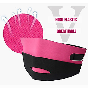 Face Lifting Belt Elastic Face Slimming Bandage V Line Face Shaper Women Chin Cheek Lift Up Belt Facial Anti Wrinkle Strap Face Care Slim Tools (Color : Pink)