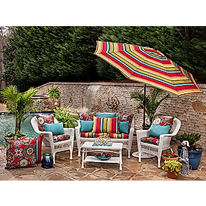 Pillow Perfect 562780 Outdoor/Indoor Westport Garden Tufted Loveseat Cushion, 44" x 19", Red