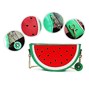 Freie Liebe New Cute Watermelon Lemon Shaped Crossbody Clutch Purse Bag Fruit Style Purse Mini Shoulder Bag