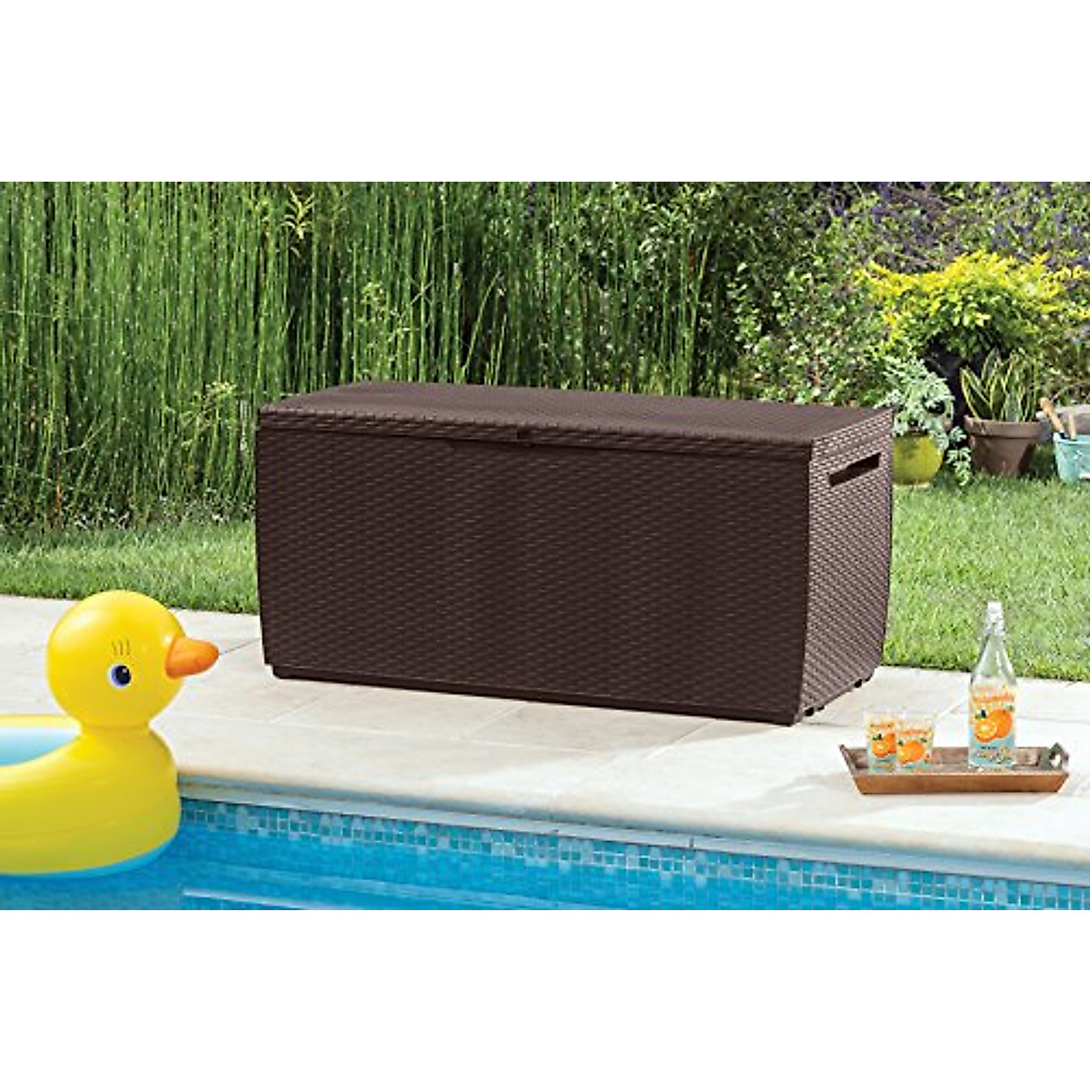 Keter Capri Outdoor Plastic Storage Box Garden Furniture, 123 x 53.5 x 57 cm, Brown