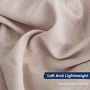 Argstar Khaki Button Duvet Cover Set Queen Size with Extra 2 Pillowcases (20''x26'')