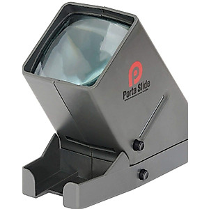 Porta Slide PS-3 Slide Viewer, View 2x2 in. Slides, 35mm Film Strips & Negatives, LED Viewing light, 4 in. Screen, 3x Magnification w/Cleaning Cloth, USB Power Cable included