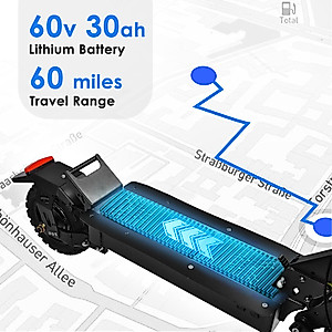 Adult Electric Scooter Series Dual Drive 5600W Motor, Max Speed 50mph, Max Range 50~56 Miles, All Terrain Off-Road Tires, Electric Scooter with Detachable Seat
