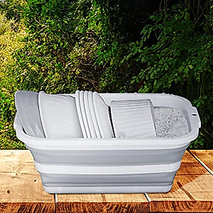 2 Pack Portable Sink with 2.25 Gal / 8.5L Each, Collapsible Tub for Washing Dishes, Outdoor, Camping and Hiking, Wash Basin for Home and Garden, Storage Bins for House