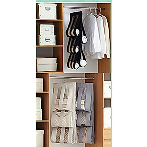 LCXEGO 5 Pockets Foldable Hanging Bag,Hanging Purse Handbag Organizer,Space-Saving Storage Bag System,Suitable for Living Room Bedroom Family use (Black)