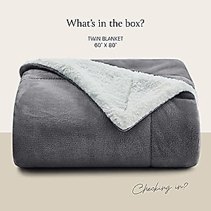 BELADOR Throw Blanket - Fleece Blankets Twin Size 60"x80" - Soft Blanket With Sherpa Reverse Fluff- Travel Blanket For Bed, Anti-Static Blankets & Throws- Lightweight Blanket, Cozy Fuzzy Couch Blanket