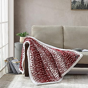 Eddie Bauer Ultra-Plush Collection Throw Blanket-Reversible Sherpa Fleece Cover, Soft & Cozy, Perfect for Bed or Couch, San Juan Red Clay