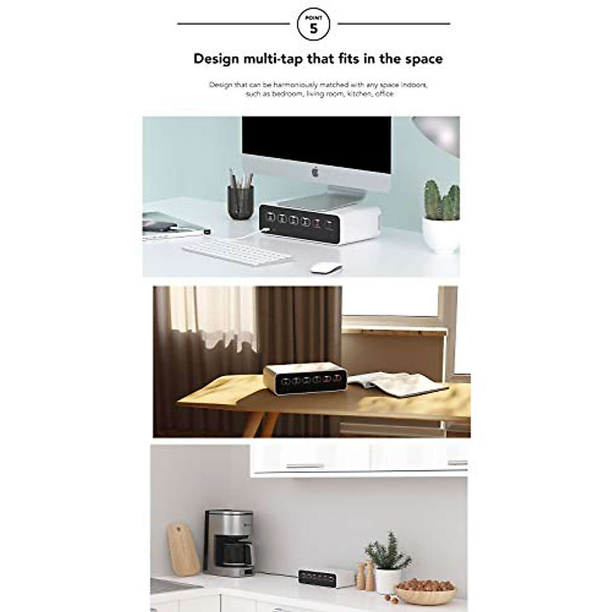 A-Blue BOXTAP Cord Organizer + 3 USB Port Design multitap