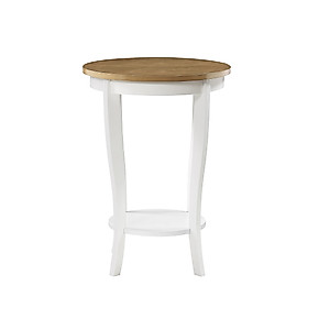 Convenience Concepts American Heritage Round End Table, Driftwood / White