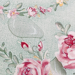 SimpleLife4U Retro Rose Furniture Paper Light Green Self-Adhesive Shelf Liner School Locker Sticker 17.7 Inch by 9.8 Feet