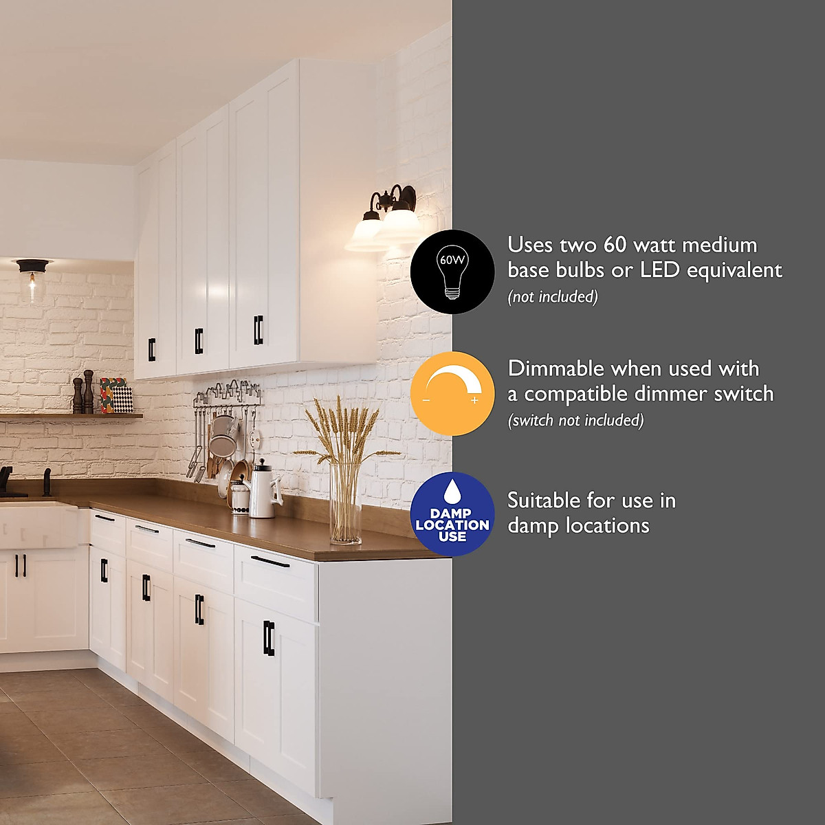 Design House 514471 Millbridge 2 Light Wall Light, Oil Rubbed Bronze