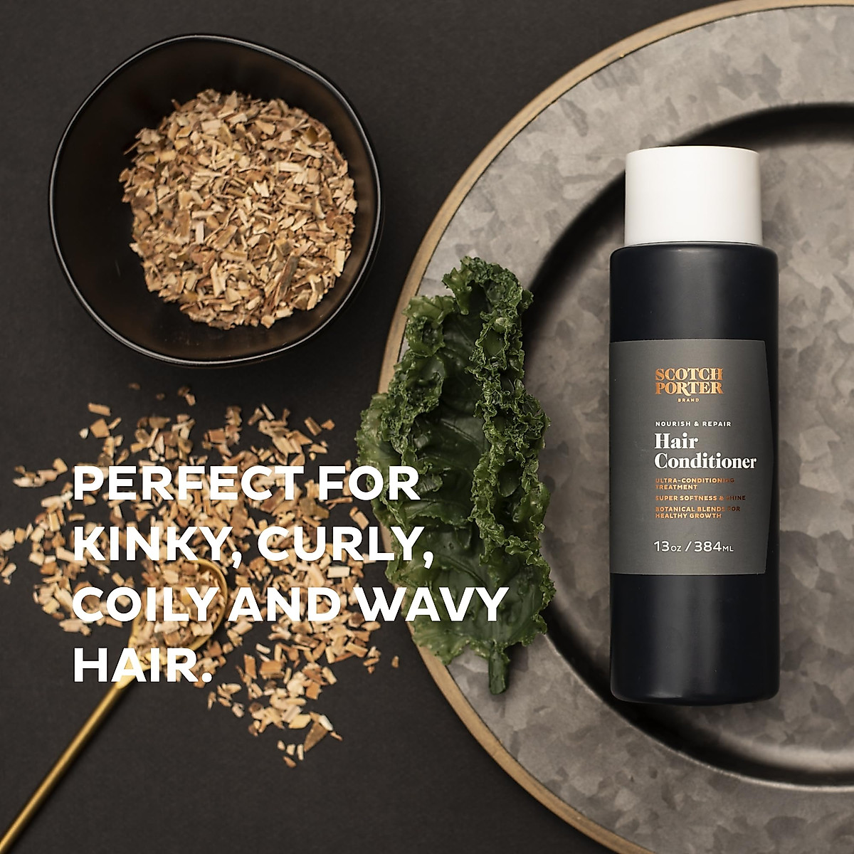 Scotch Porter Nourish & Repair Hair Conditioner for Men | Strengthens, Softens & Prevents Frizz | Free of Parabens, Sulfates & Silicones | Vegan | 13oz Bottle