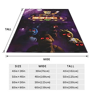 FNAF Bears Flannel Blanket Throw Plush Fleece Throw Blanket Soft Cozy Warm Lightweight for Couch,Bed and Sofa All Season