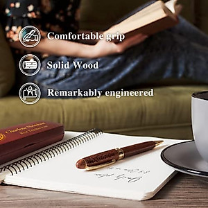 Personalized Engraved Maple Wood Rosewood Ball Pen & Case Set Custom Gift (Rosewood)
