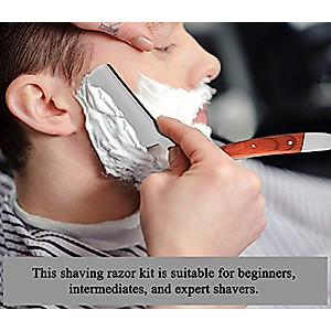 Straight Razor Barber Razor Straight Edge Razor navaja de barbero Straight Razor Kit Professional Shaving Razor with Strop Shaving Brush Leather Strop