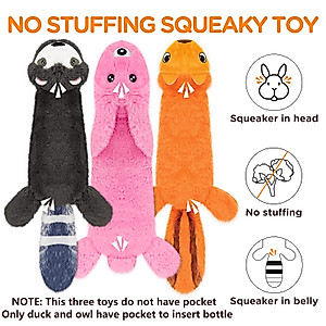 Dog Squeaky Toys, Water Bottle Crinkle No Stuffing Squeak Dogs Chew Toy for Small Medium Large Breed Chewers Puppy Teething Chewing Tuffy Plush Tough Durable Aggressive Stimulating Pet Supplies Gifts