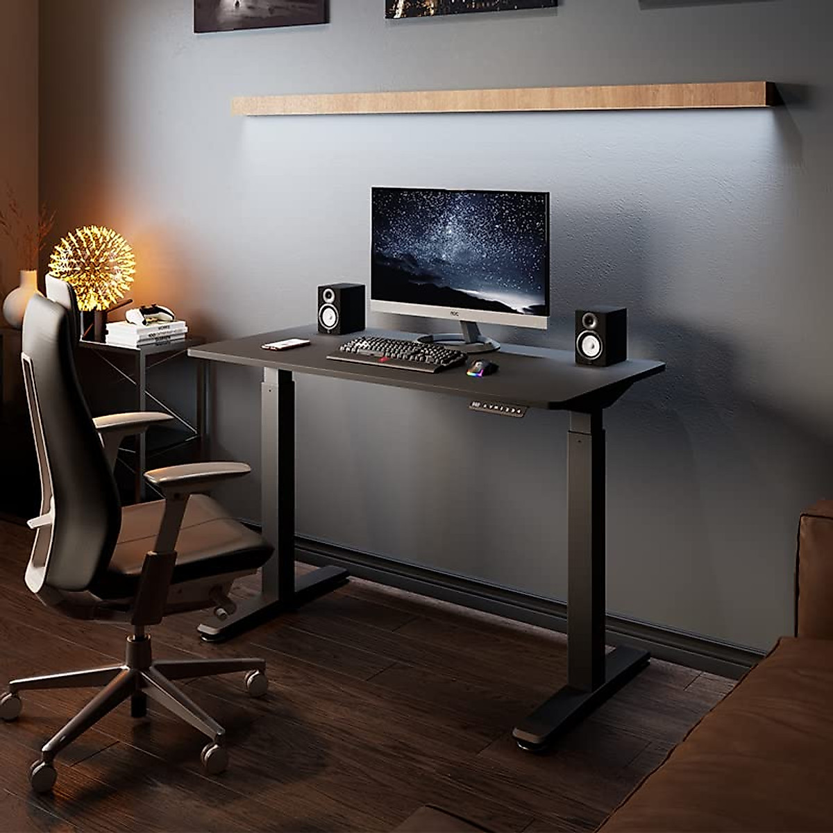 EUREKA ERGONOMIC Electric Standing Desk, Height Adjustable Computer Desk Dual Motors, Sit Stand Desk Home Office Desks with 47 x 24 Inches Whole Piece Desk Board, Ergonomic Memory Controller