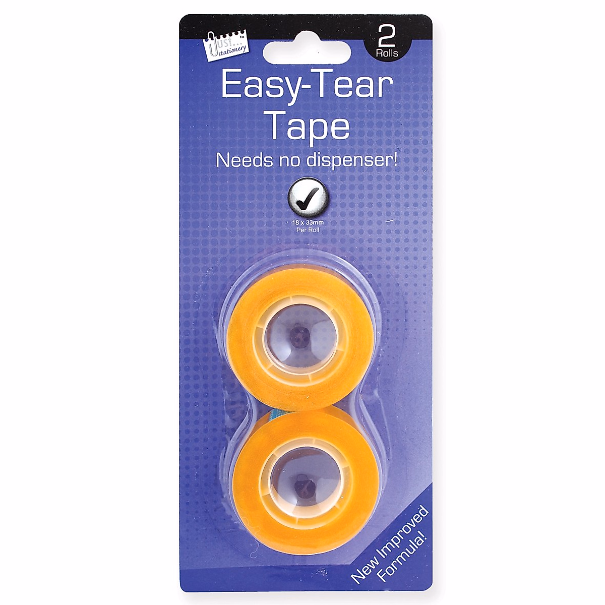 Just Stationery 18mmx33m Easy Tear Tape (Roll of 2)