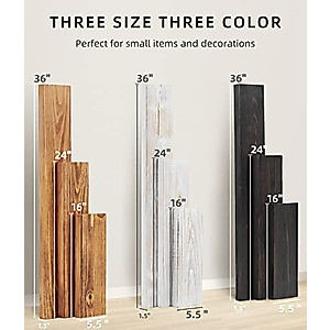 2 Pack 16" Solid Cedar Wood Floating Shelves, Brushed Finish, Wall Mounted for Home Living Room Bathroom