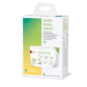 Ardo Easy Clean - Multi-use Microwave Steam Cleaning Bags for Breastfeeding Accessories, 5 Bags (100 Cleaning Cycles Total)