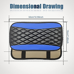 Car Center Console Cover, Universal Leather Waterproof Armrest Seat Box Cover Protector, Comfortable Car Decor Accessories Fit for Most Cars, Vehicles, SUVs -Blue