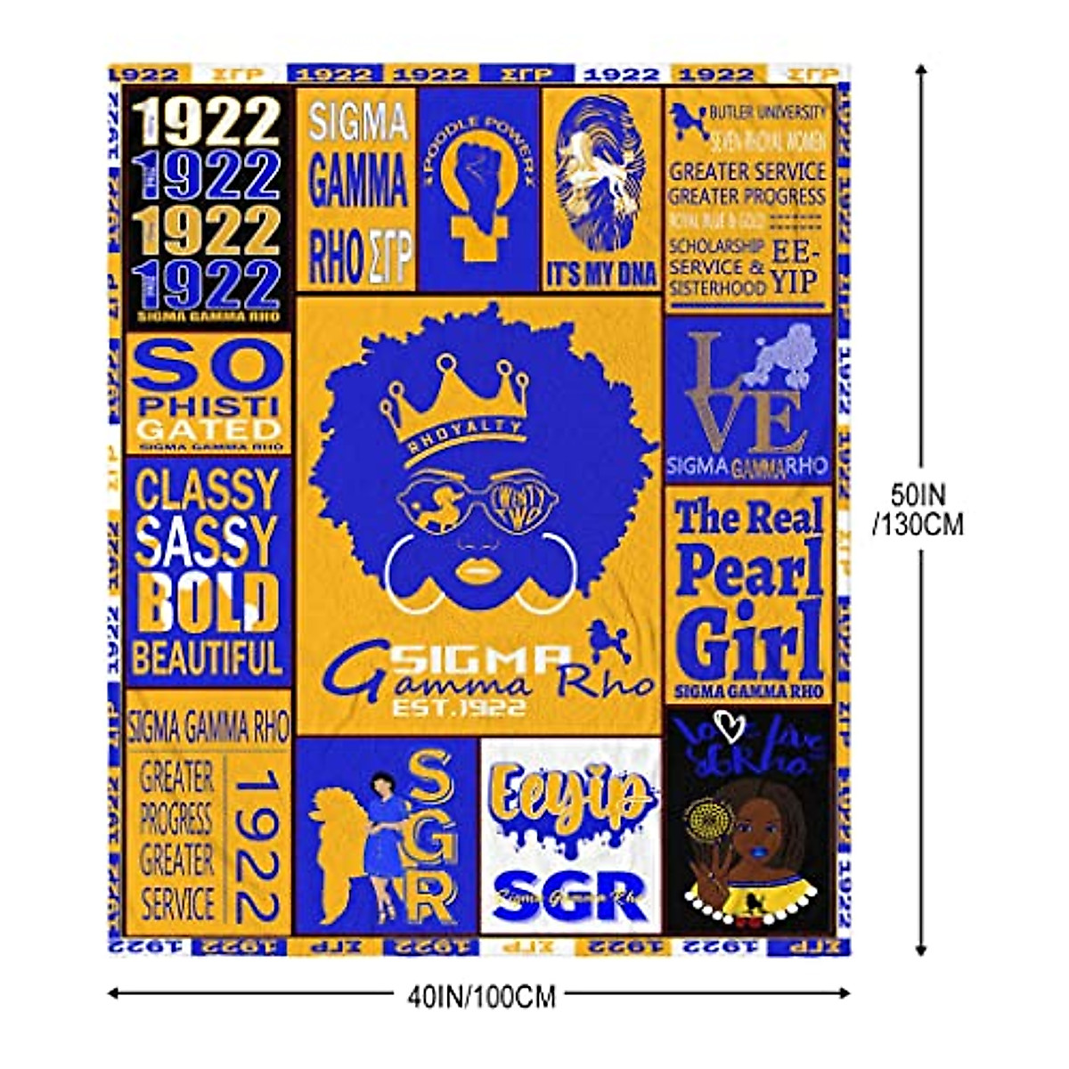 Nine City Sigma Gamma Rho Sorority Blanket for Women - 40''x50'' Throw Gift with 1922 Poodle and African American Design for Her or Girlfriends, Sigma Gamma Rho Gifts