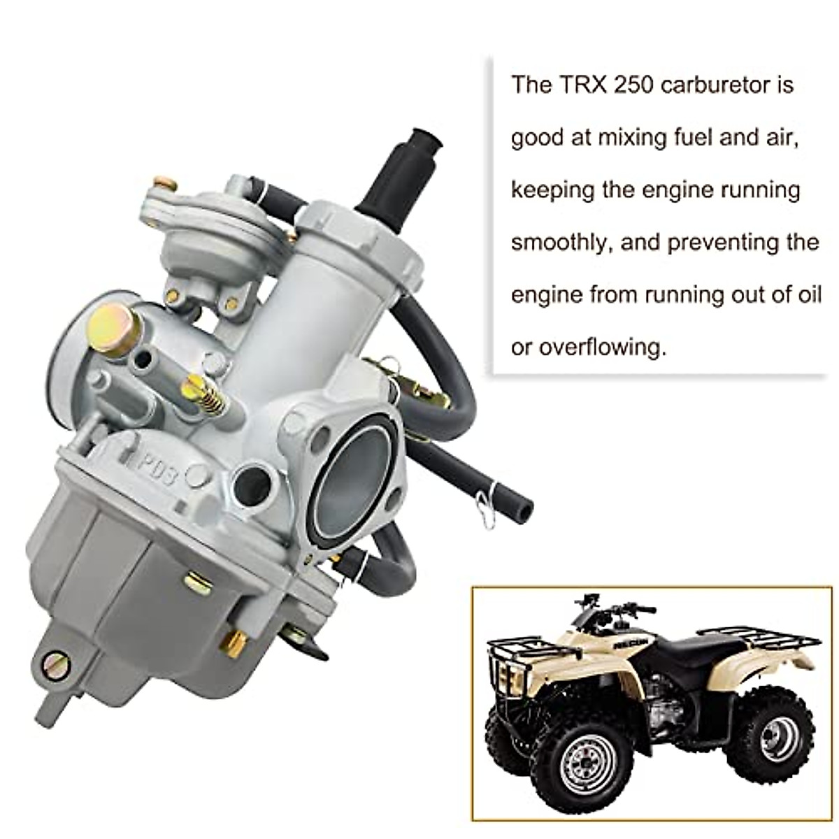 TRX 250 Carburetor Compatible with Honda TRX 250 TRX250 Recon TRX250TM TRX250TE ATV 250 Carburetor, TRX 250 Carburetor Kit