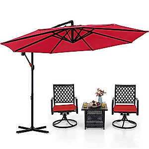 ABCCANOPY Cantilever Patio Umbrellas 10FT Red