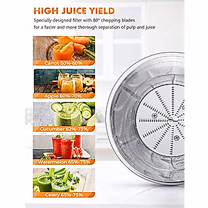 Juice Extractor, Bextcok Centrifugal Juicer Machines Ultra Fast Extract Various Fruit and Vegetable Electric Juice Extractor with 3" Large Feed Chute BPA Free Easy Clean for Orange Celery Carrot