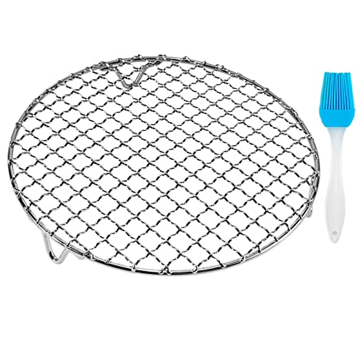 Fivebop Round Cooling Rack Stainless Steel Cross Wire Barbecue Grill Net Racks with 3 Legs for Cooking Baking Steaming (8.25 inches)