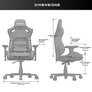 Anda Seat Kaiser Frontier Black PVC Leather Gaming Chair - XL Premium Ergonomic Gamer Chair for Adults, Video Game Chairs with Memory Foam Neck Pillow & Lumbar Back Support - Office Computer Seat