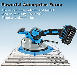 Tile Vibration Installation Tool Machine - YSJWAER Tiling Vibrator Automatic Leveling 160mm Suction Cup 25000mAh 32000r/min 6 Speed