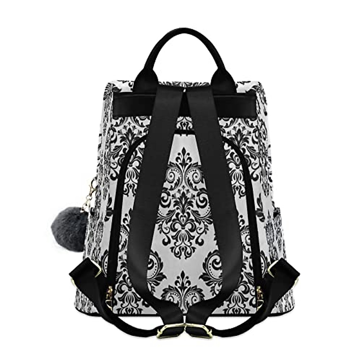 SLHFPX Floral Damask Backpack Purse For Women Anti Theft Fashion Back Pack Shoulder Bag Multipurpose Pockets