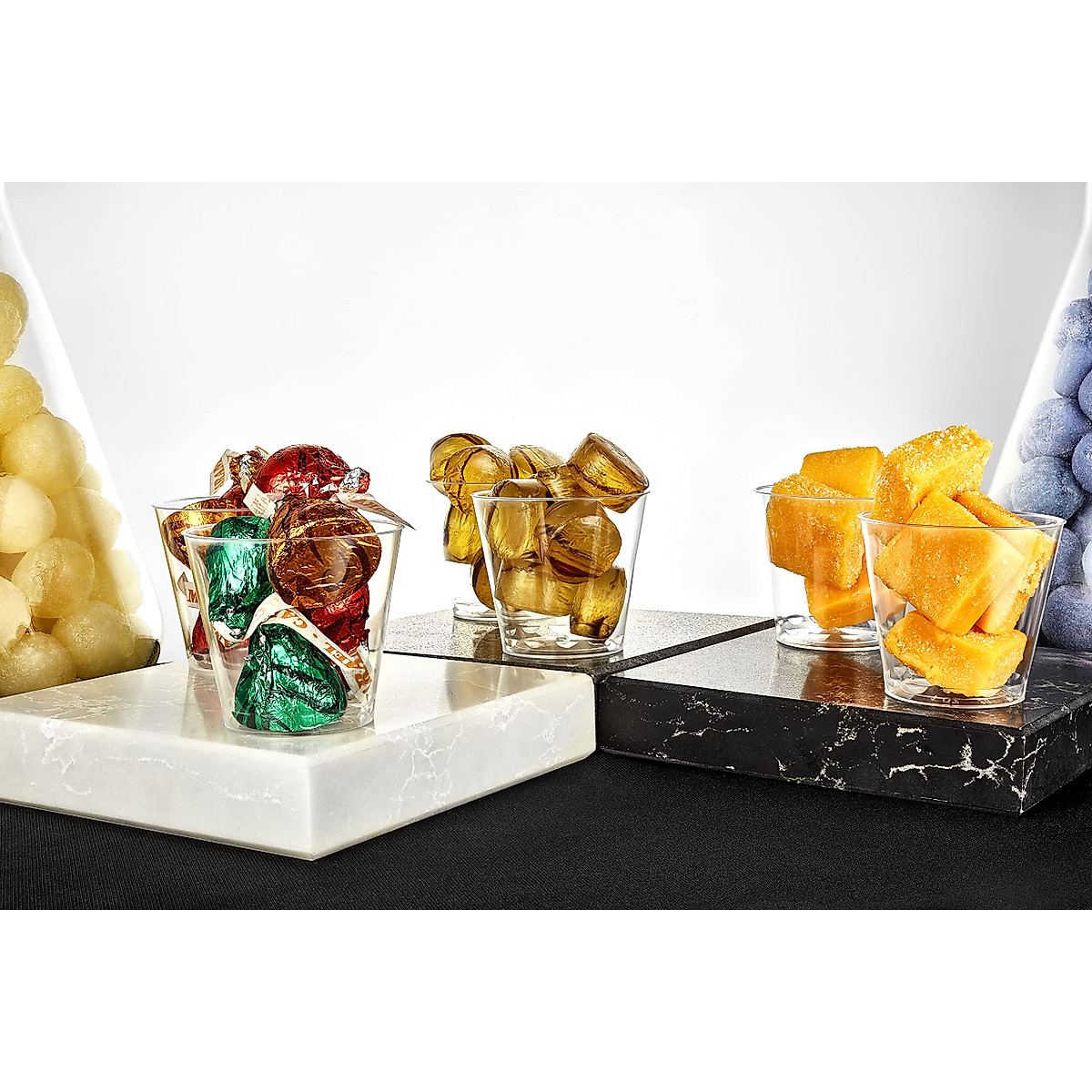 Hanna K. Signature 100 Shot Glasses 2oz Clear Premium Hard Plastic Disposable Cups, Ideal for Jello Shots, Wine Tasting, Condiments, Sauce, Dipping, Samples (12217)